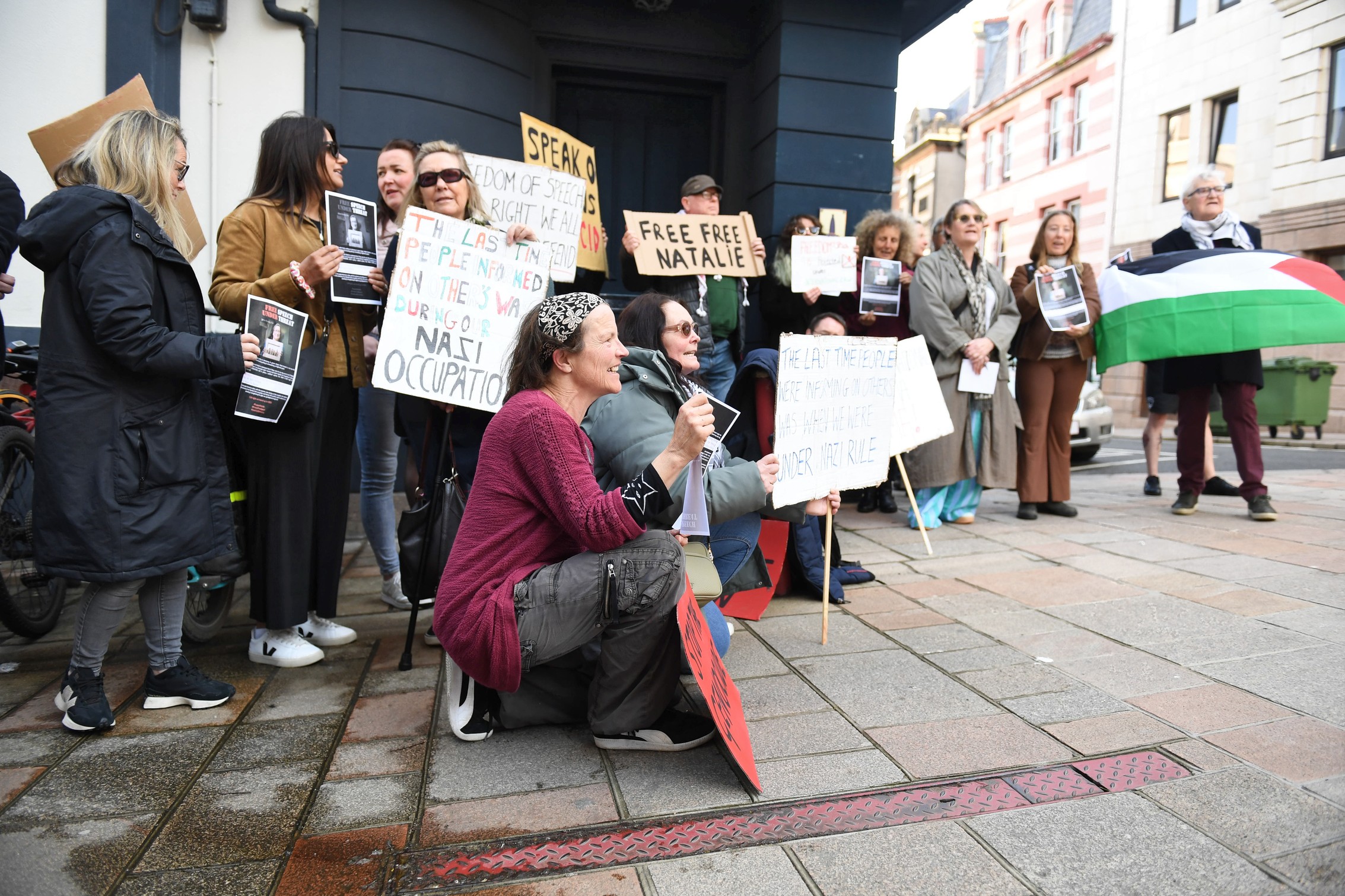 WATCH: Demonstrators appear outside Royal Court as Palestine campaigner ...